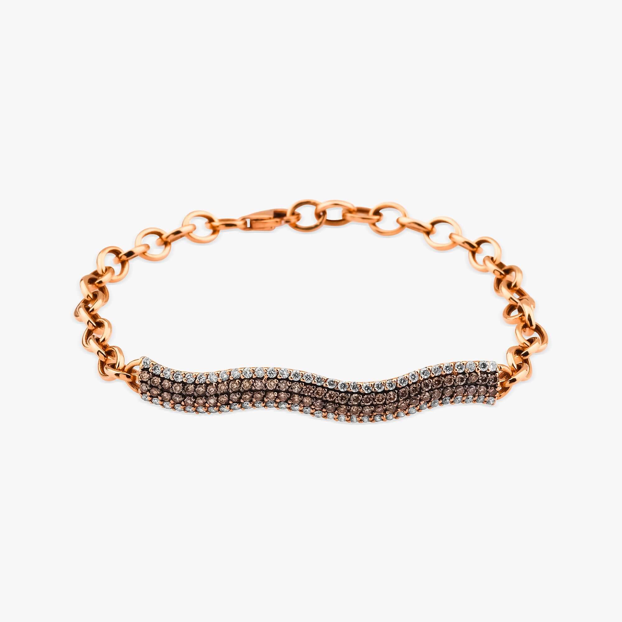 Konyak ve Beyaz Pırlanta Wave Bileklik / Diamond Wave